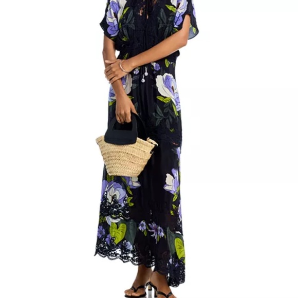 FARM Rio | Dresses | Farm Rio Soft Garden Lace Trim Maxi Dress | Poshmark